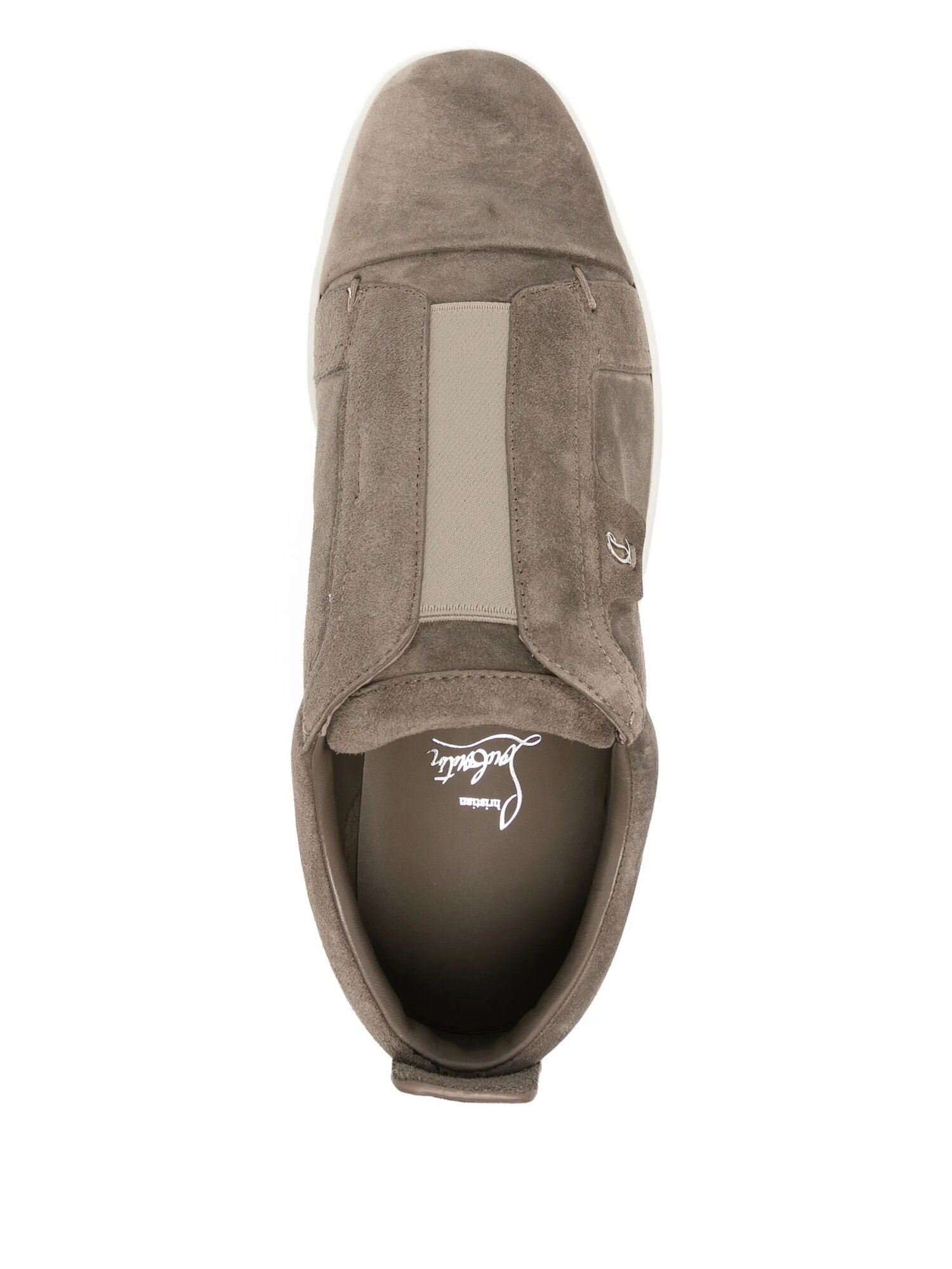 Кроссовки Christian Louboutin Suede slip-on sneakers, размер 40, коричневый/серый/оранжевый — фото 1