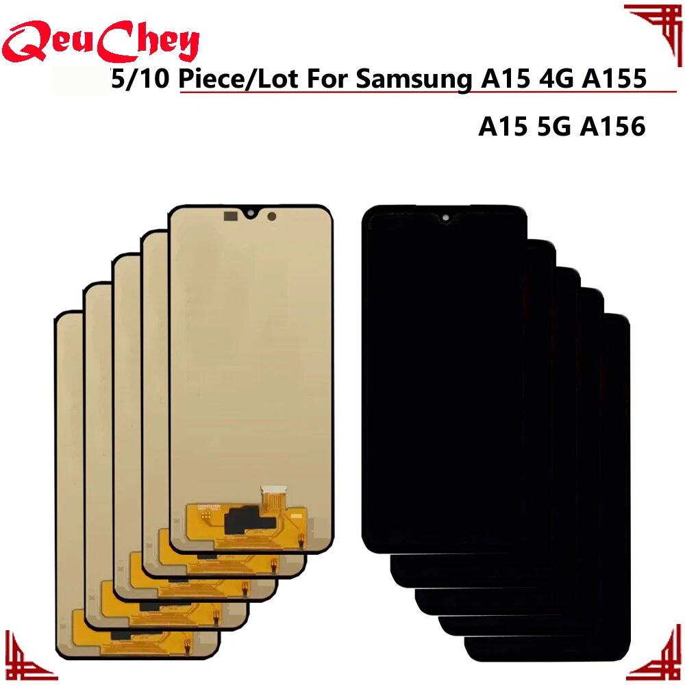 5/10 шт./лот для Samsung A15 4G A155F A155M/A15 5G A156B A156E ЖК-дисплей с сенсорным экраном в сборе без/с рамкой 5 Incell No Frame