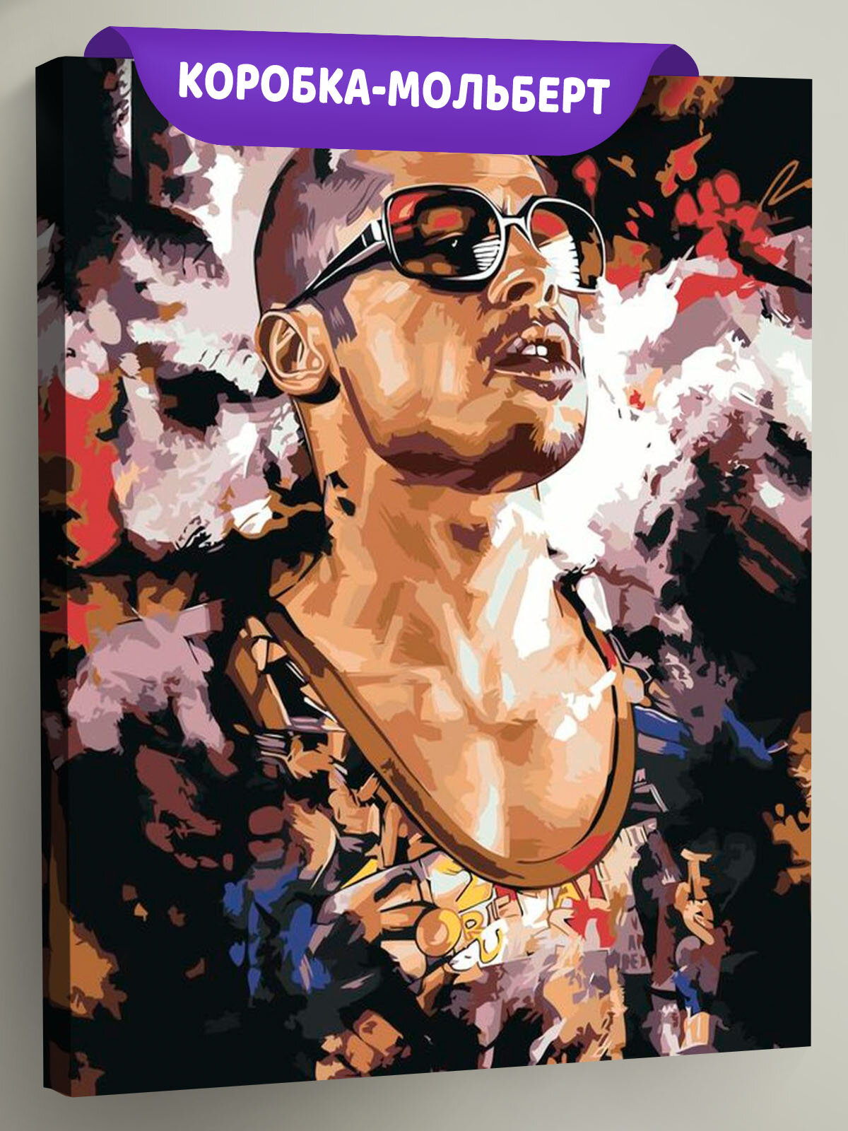 Картина по номерам на холсте с подрамником "Бойцовский клуб: Тайлер Дерден - Брэд Питт 3", Раскраска 40x50 см, Фильмы