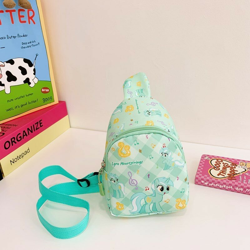 Unicorn kids регулируемая сумка через плечо с милым животным узором для школы и игр зеленый