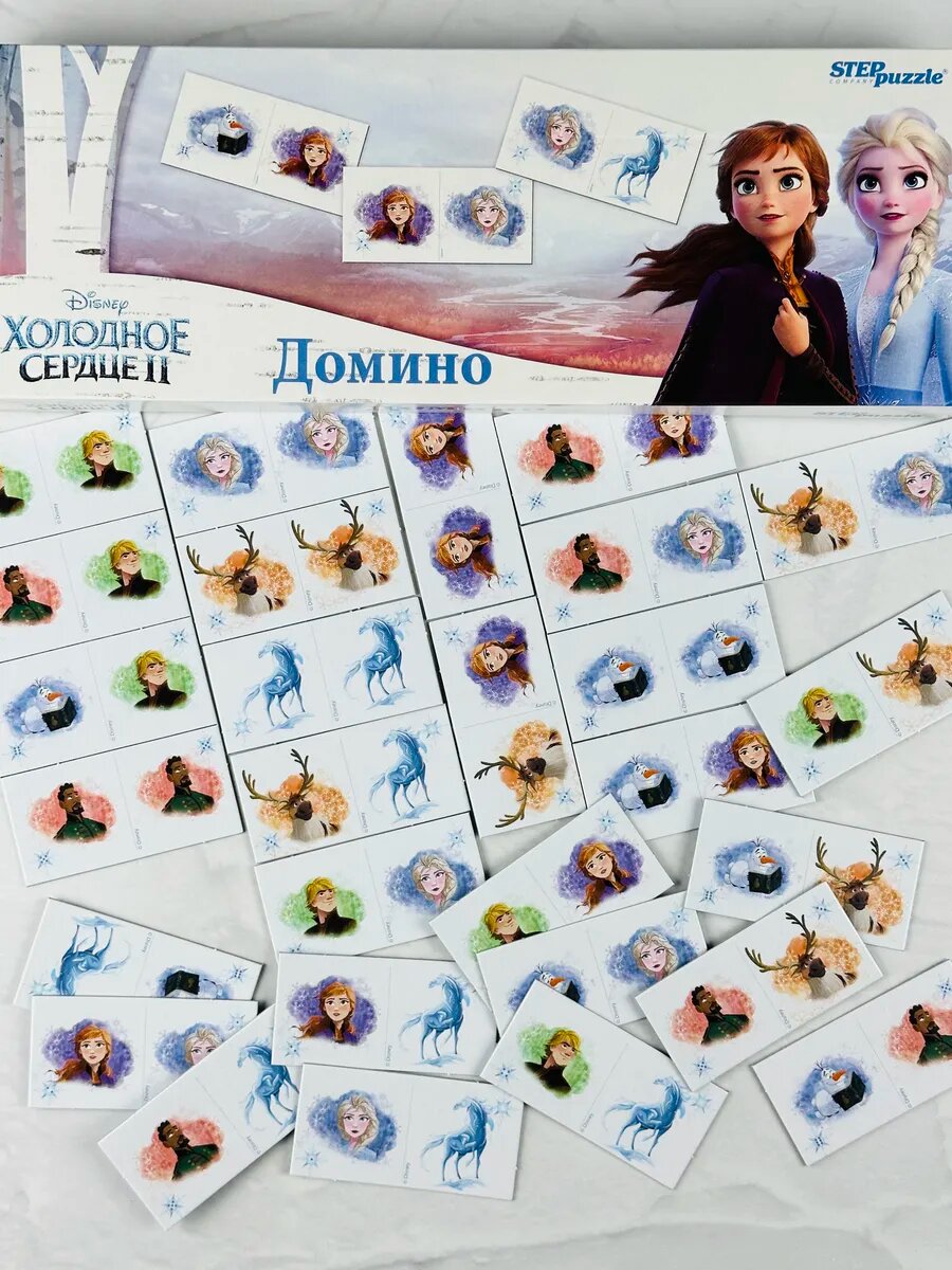 Игра-домино Step Puzzle "Холодное сердце", для развития логики и наблюдательности, от 3 лет