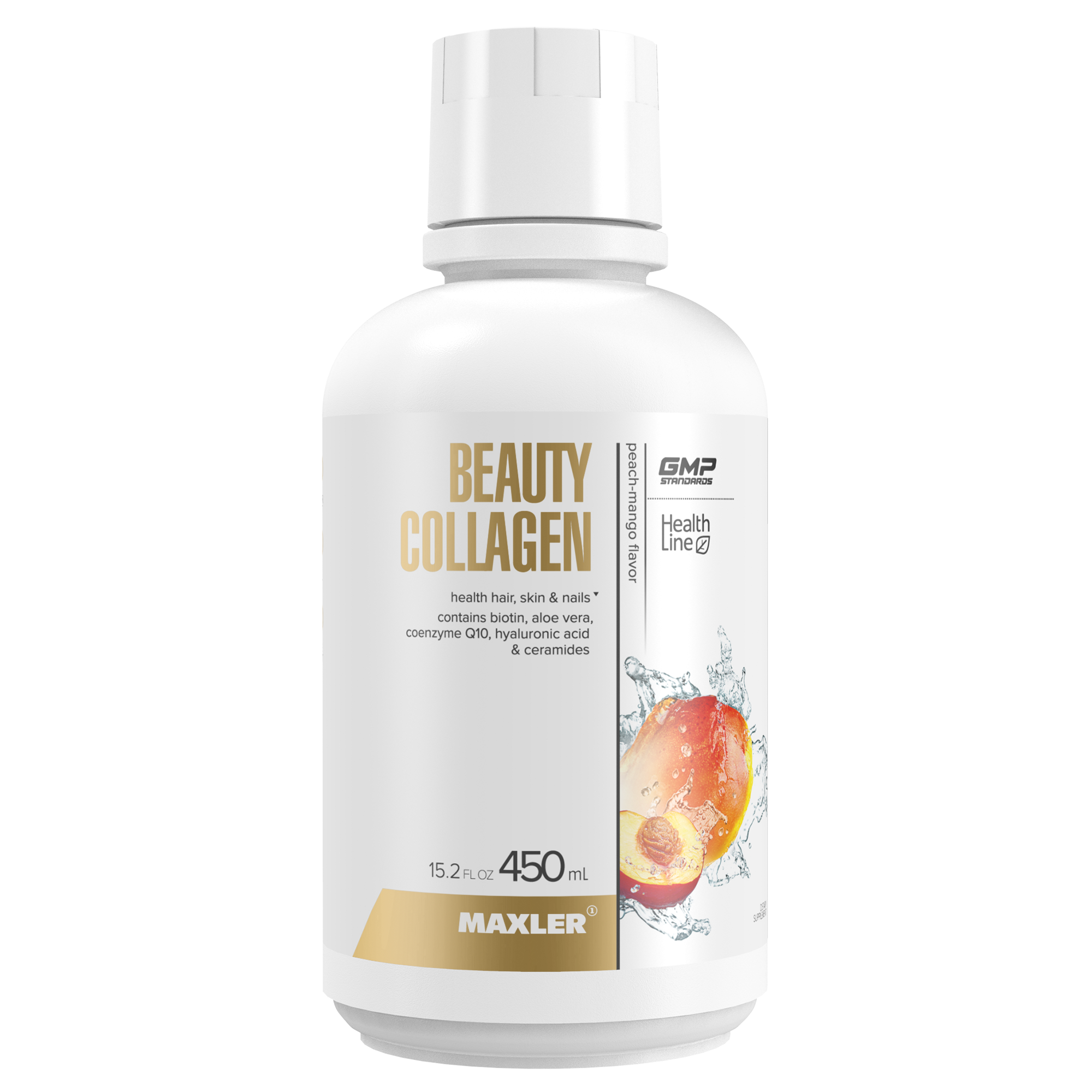 Гидролизованный коллаген говяжий жидкий Maxler Beauty Collagen 450 мл - Персик-манго