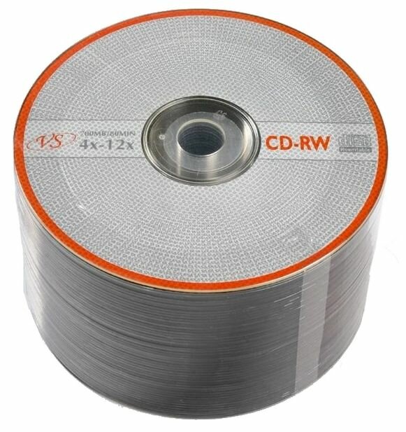 Диск CD-RW VS 0,7 GB 12x (50 штук в упаковке)