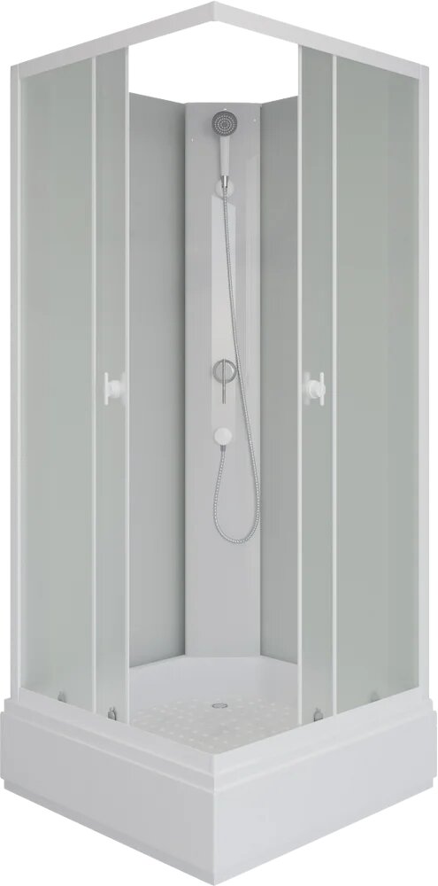 Душевая кабина Niagara Promo P80/26Q/MT/BK стеклянная, 80x80, открытая (без крыши), квадратная, с матовым стеклом, без гидромассажа средний поддон с белым профилем