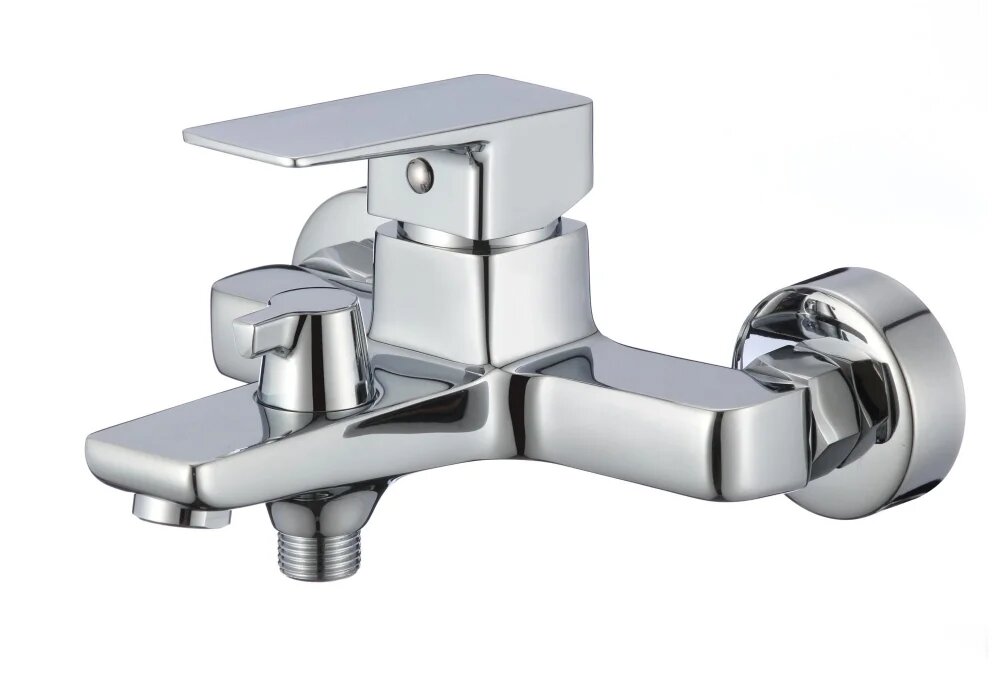 Смеситель для ванны с душем Olive'S Navarra 25201NR с душевым гарнитуром, настенный, однорычажный, хром, глянцевый, латунный, с керамическим картриджем