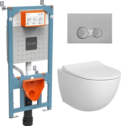 Комплект 4 в 1 VitrA Sento L-Box 9830B003-7207 (инсталляция с унитазом комплект)