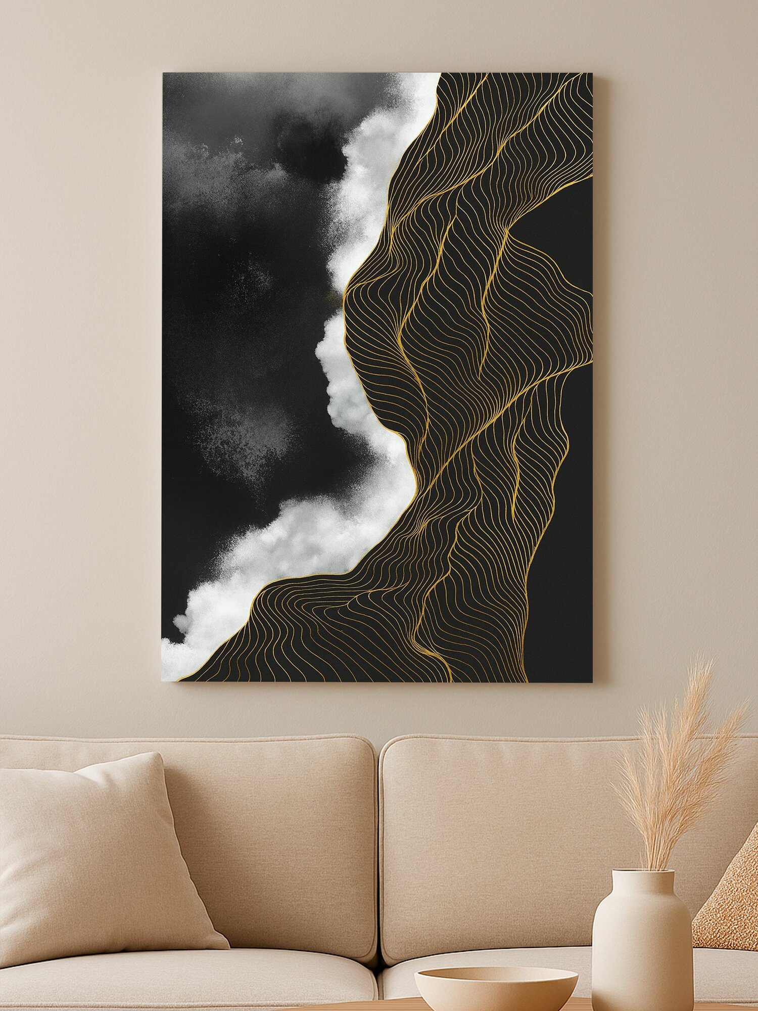 Картина для интерьера на холсте "Линии горизонта" 60х100 см