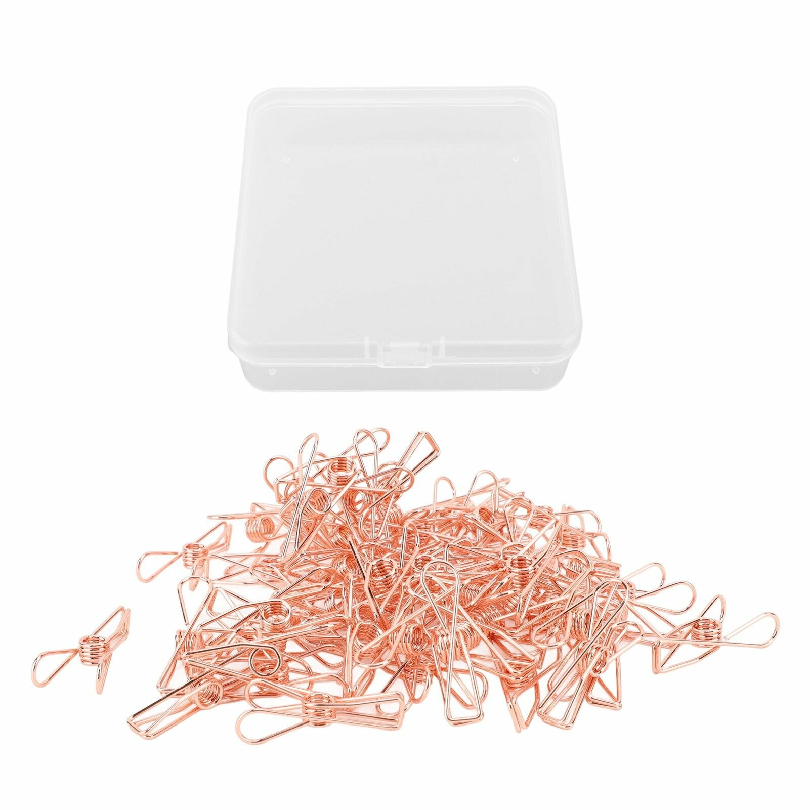 60 проволочных прищепок: противоскользящие, металлические, для одежды, розовое золото