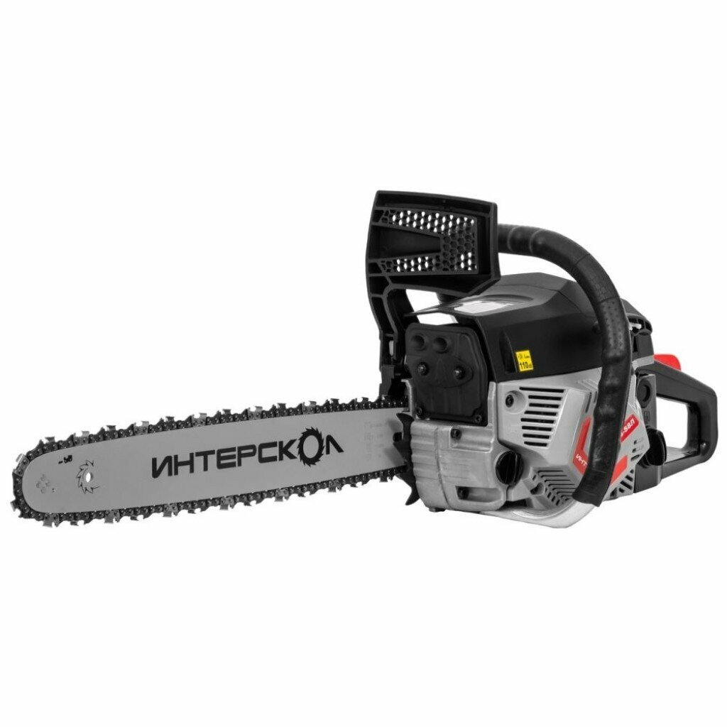 Пила цепная бензиновая, Интерскол, 3.6 л. с, 1800 Вт, 45 см (18"), 3/25" дюйм, 72 звена , ПЦБ-18/58Л, 1.5 мм