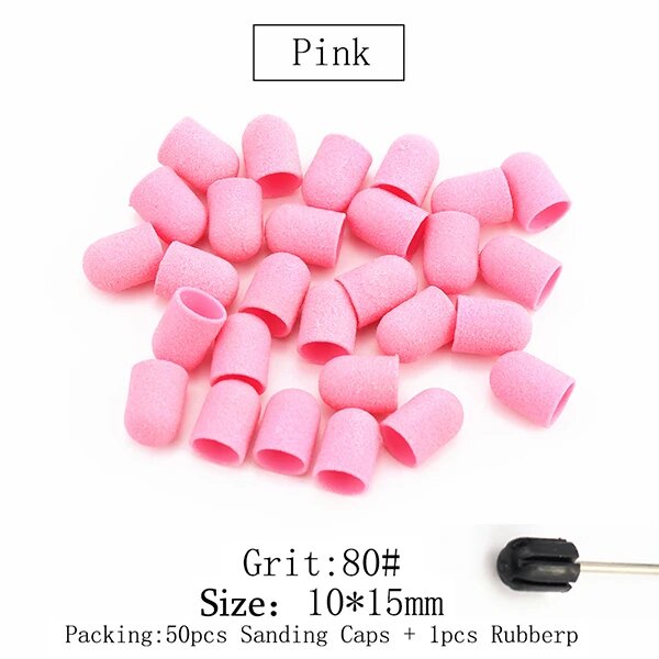 50 шт. шлифовальные колпачки Pink 80 Grit 10*15 мм