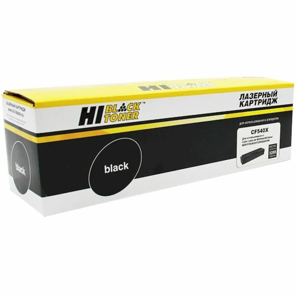 Hi - Black Расходные материалы CF540X Картридж для HP CLJ Pro M254nw dw M280nw M281fdn M281fdw, Bk, 3,2K