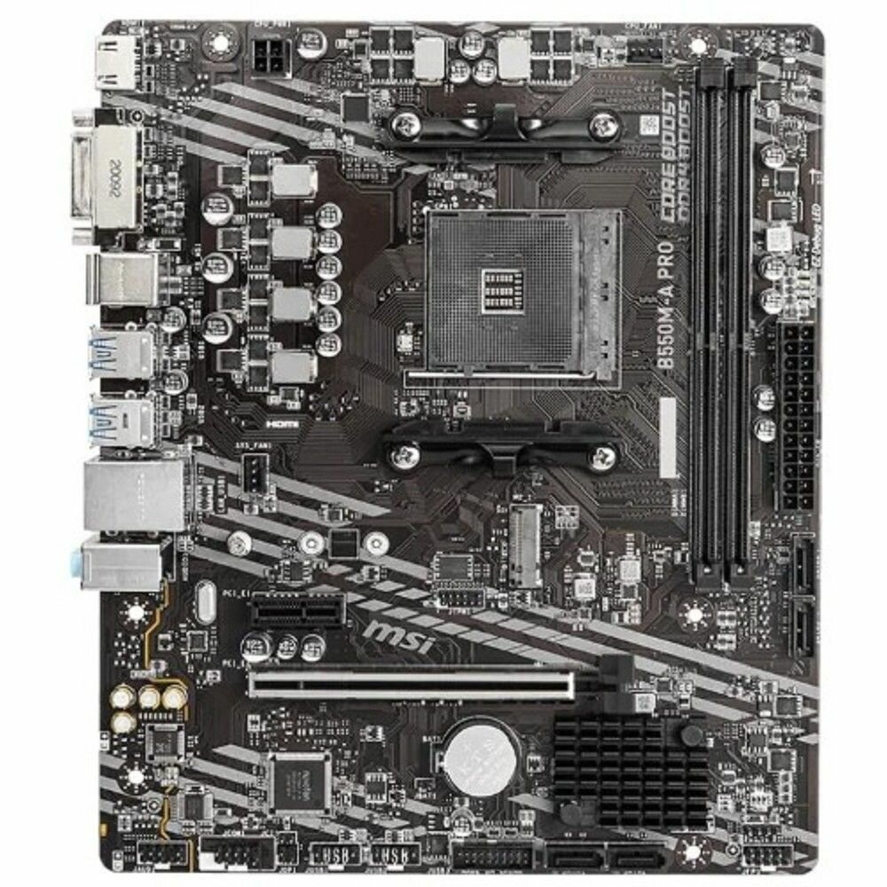 MicroStar Материнская плата MSI B550M - A PRO Soc - AM4 AMD B550 2xDDR4 mATX AC 97 8ch 7.1 GbLAN RAID+DVI+HDMI