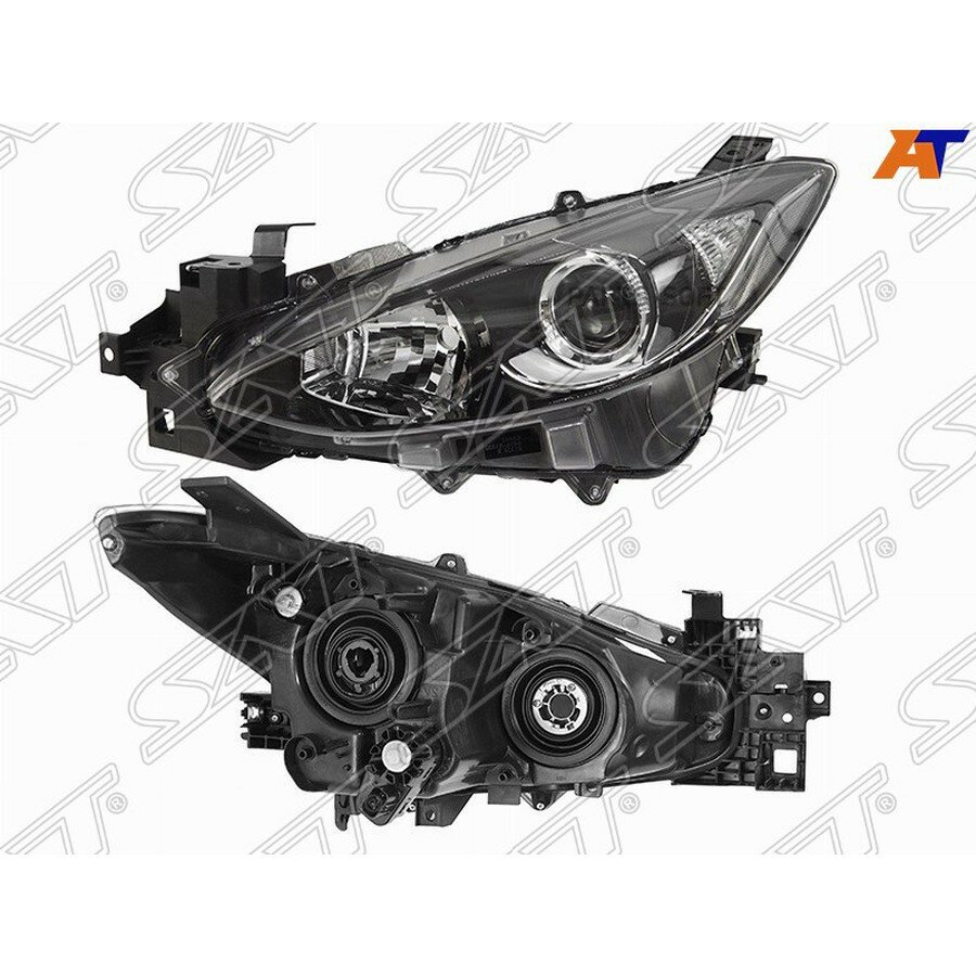 Фара Mazda 3 13-16 / Axela 13-16 (Слева/ Галоген/ С электрокорректором) от официального дистрибьютора, SAT, артикул ST2161169L