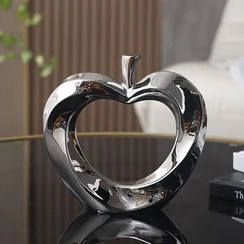 Декоративная статуэтка/фигура Яблоко серебро