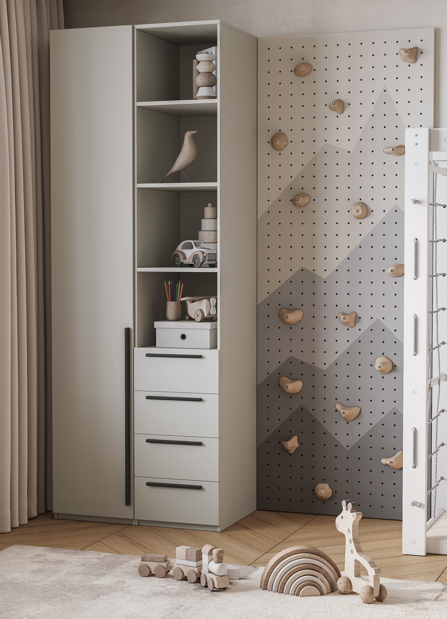 Шкаф распашной Хейсон-26 Кашемир для одежды однодверный 90*200*40