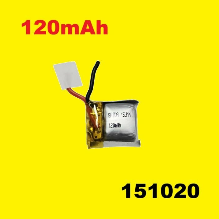 Аккумулятор SHIDA 151020 3.7V 120mAh Li-Pol Battery универсальный, аккумуляторная батарея с красным разъемом, запчасти батарейка LI-PO квадрокоптер дрон коптер АКБ N93