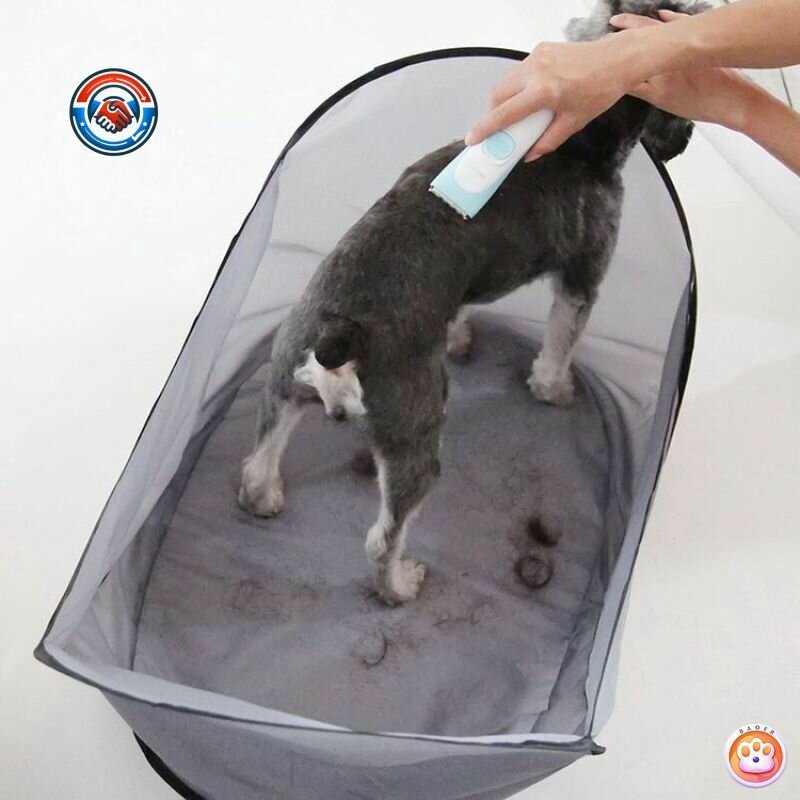 Комплект для груминга домашних животных, ловушка для шерсти 70x38 см с защитным слюнявчиком, совместим с любым триммером, чистая стрижка кошек и собак без разлета волос, удобное груминг-оборудование для дома и салона