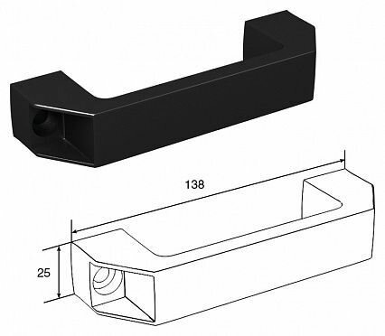 Пластиковая ручка для панорамных ворот , PH-black - DoorHan
