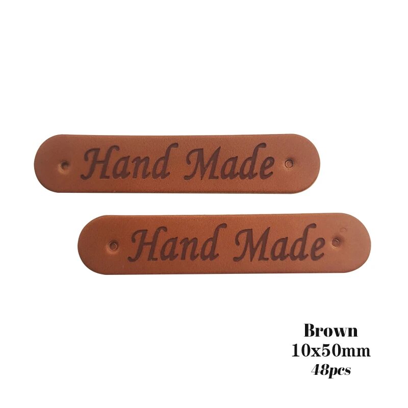 Этикетки из искусственной кожи OPALUS 50 шт Коричневый, Brown labels 48pcs
