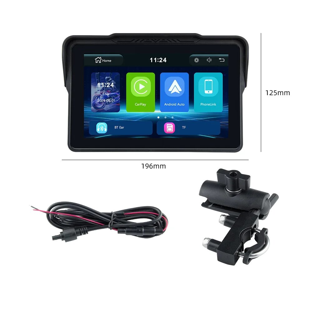 EKIY 7-дюймовый портативный цифровой мотоцикл приборная панель беспроводной CarPlay Moto Android авто монитор GPS навигация экран дисплея MTC-04