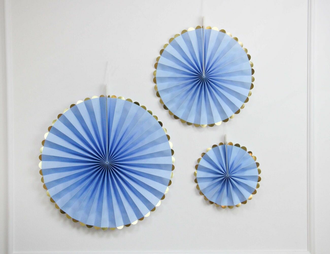 Набор складных декоративных украшений табби: скай БЛЮ, бумага, 20-40 см, 3 шт, Koopman International 491021220-2