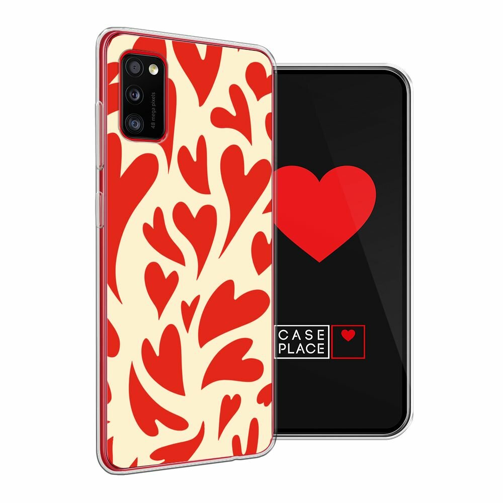 Чехол на Samsung Galaxy A41 / Самсунг Галакси А41 с принтом "Crazy hearts 1 - 14 февраля" — фото 1