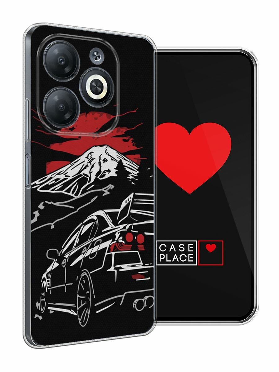 Чехол на Infinix Smart 8 Plus / Инфиникс Смарт 8 Плюс с принтом "Машина в горах JDM" — фото 1