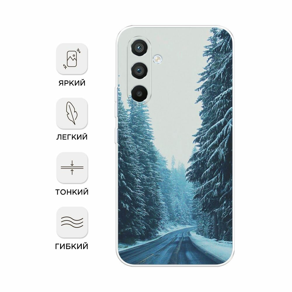 Силиконовый чехол на Samsung Galaxy A54 / Самсунг A54 с принтом Зима 9 — фото 1