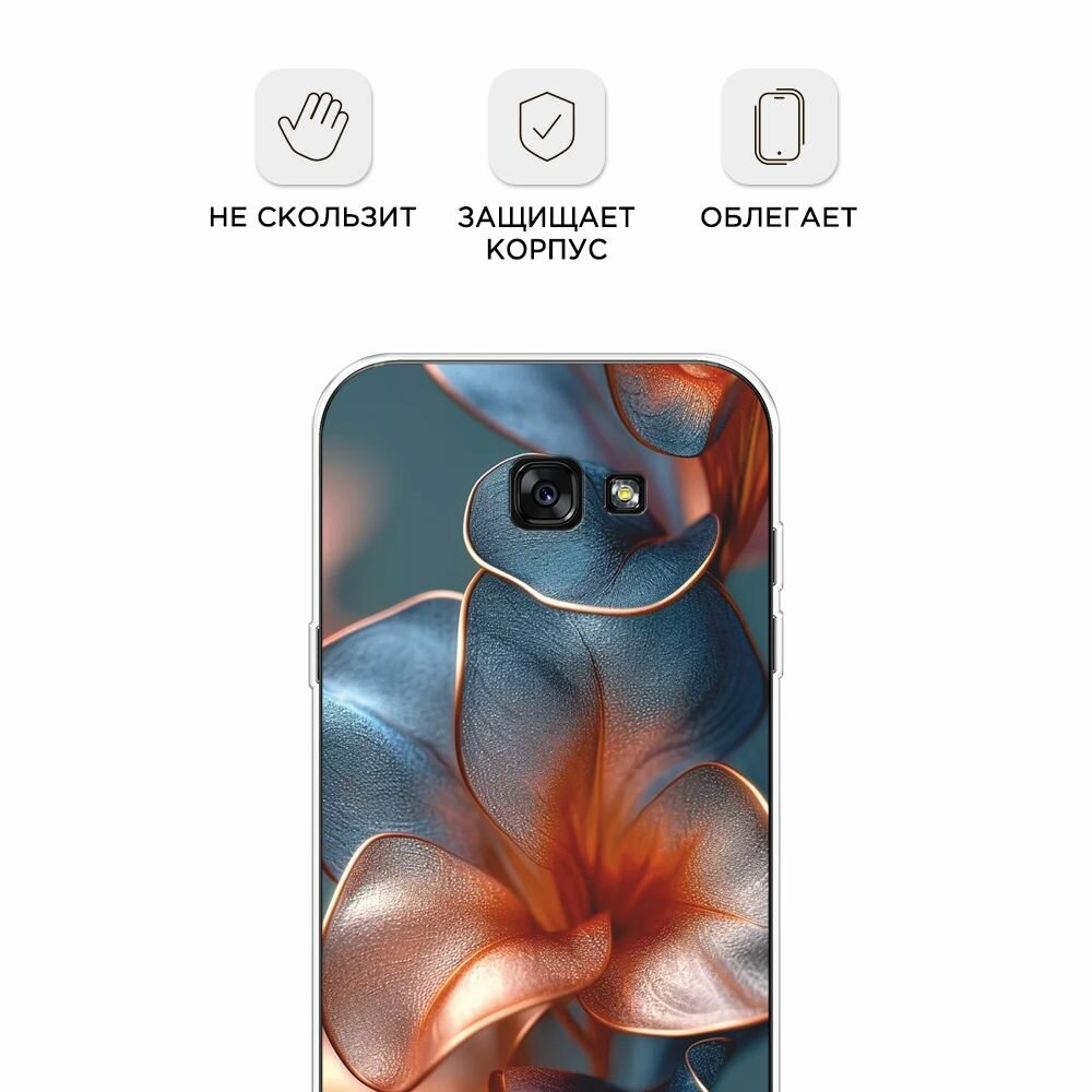 Чехол на Samsung Galaxy A7 2017 / Самсунг Галакси А7 2017 с принтом "Жемчужные цветы" — фото 1