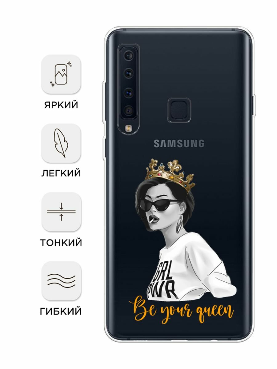 Чехол на Samsung Galaxy A9 2018 / Самсунг Галакси А9 2018 с принтом Be your Queen, прозрачный — фото 1
