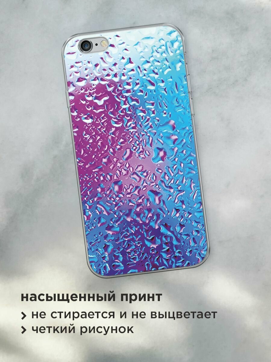 Чехол на Apple iPhone 6 / Айфон 6 с принтом "Капли на стекле" — фото 1