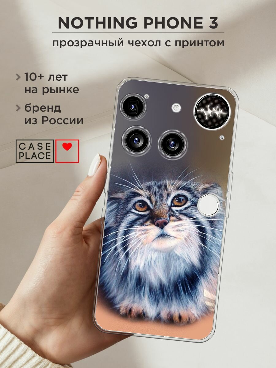 Чехол на Nothing Phone 3 / Нотинг Фон 3 с принтом "Кот манул 2"