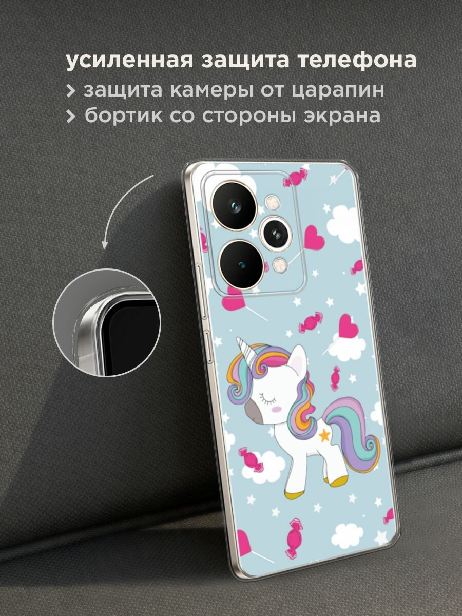 Чехол на Realme 15 Pro / Реалми 15 Про с принтом "Сладкий единорожек" — фото 1