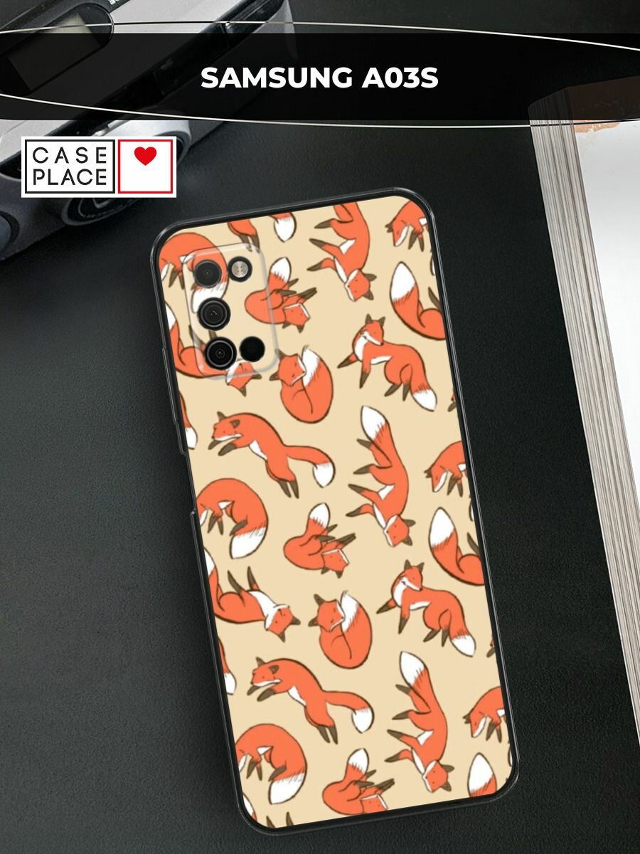 Чехол на Samsung Galaxy A03S / Самсунг Галакси A03S с принтом "Лисички фон"