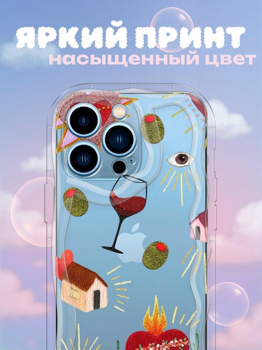 Чехол на Apple iPhone 13 Pro / Айфон 13 Pro с принтом "Ниточный коллаж" — фото 1