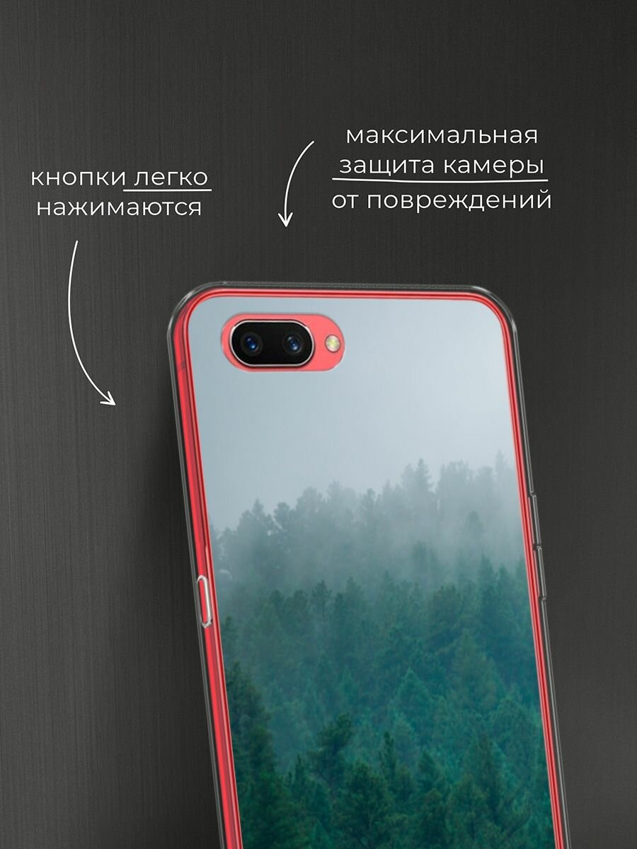 Силиконовый чехол на Oppo A3s / Oppo A3s с принтом "Лес в облаках" — фото 1