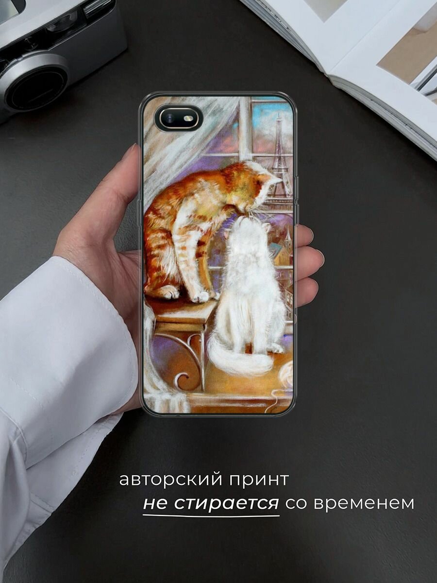 Чехол на Oppo A1k / Оппо А1к с принтом "Влюбленные котики 1" — фото 1