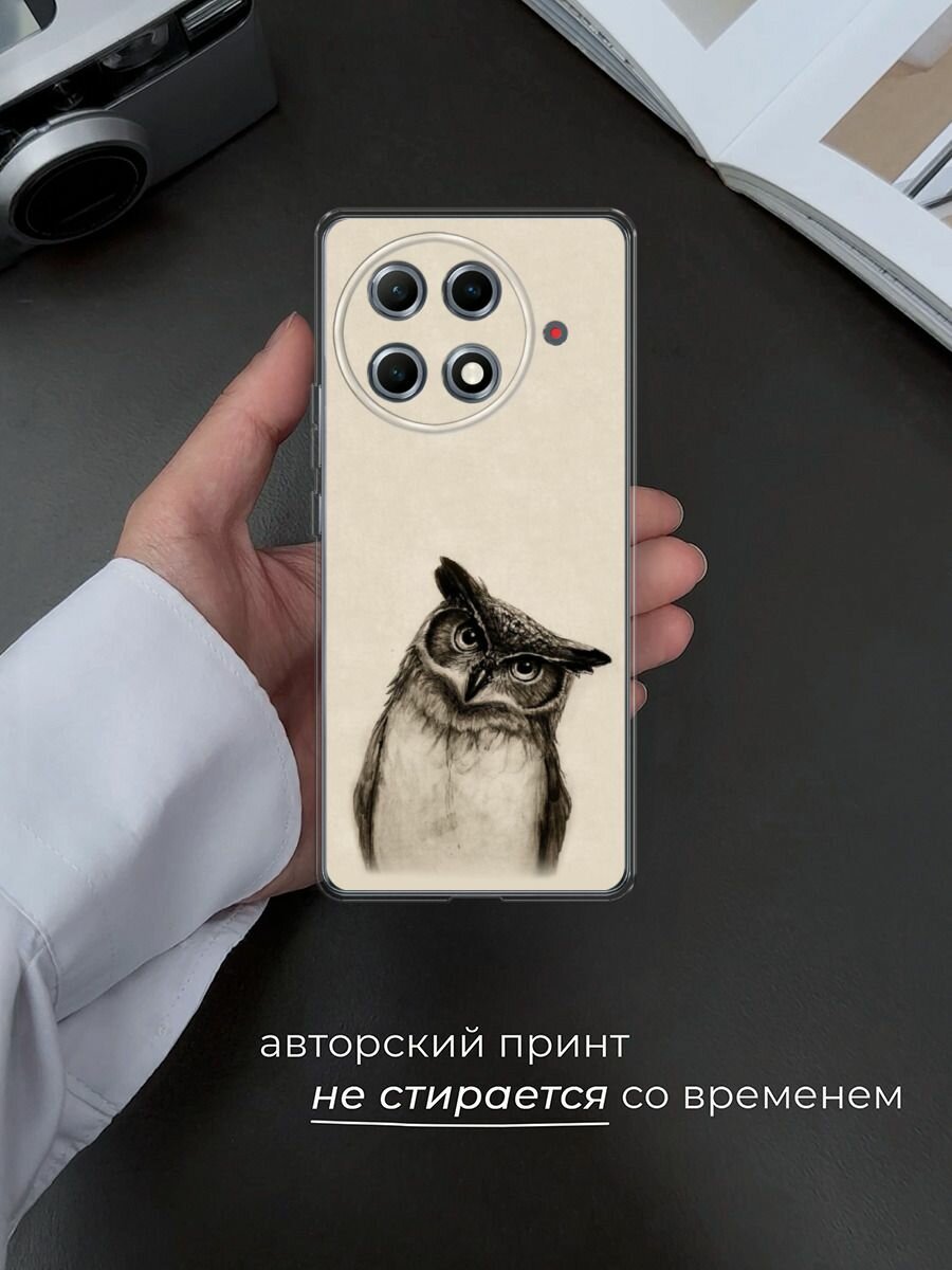 Чехол на Tecno Camon 30S Pro / Текно Камон 30S Про с принтом "Сова" — фото 1