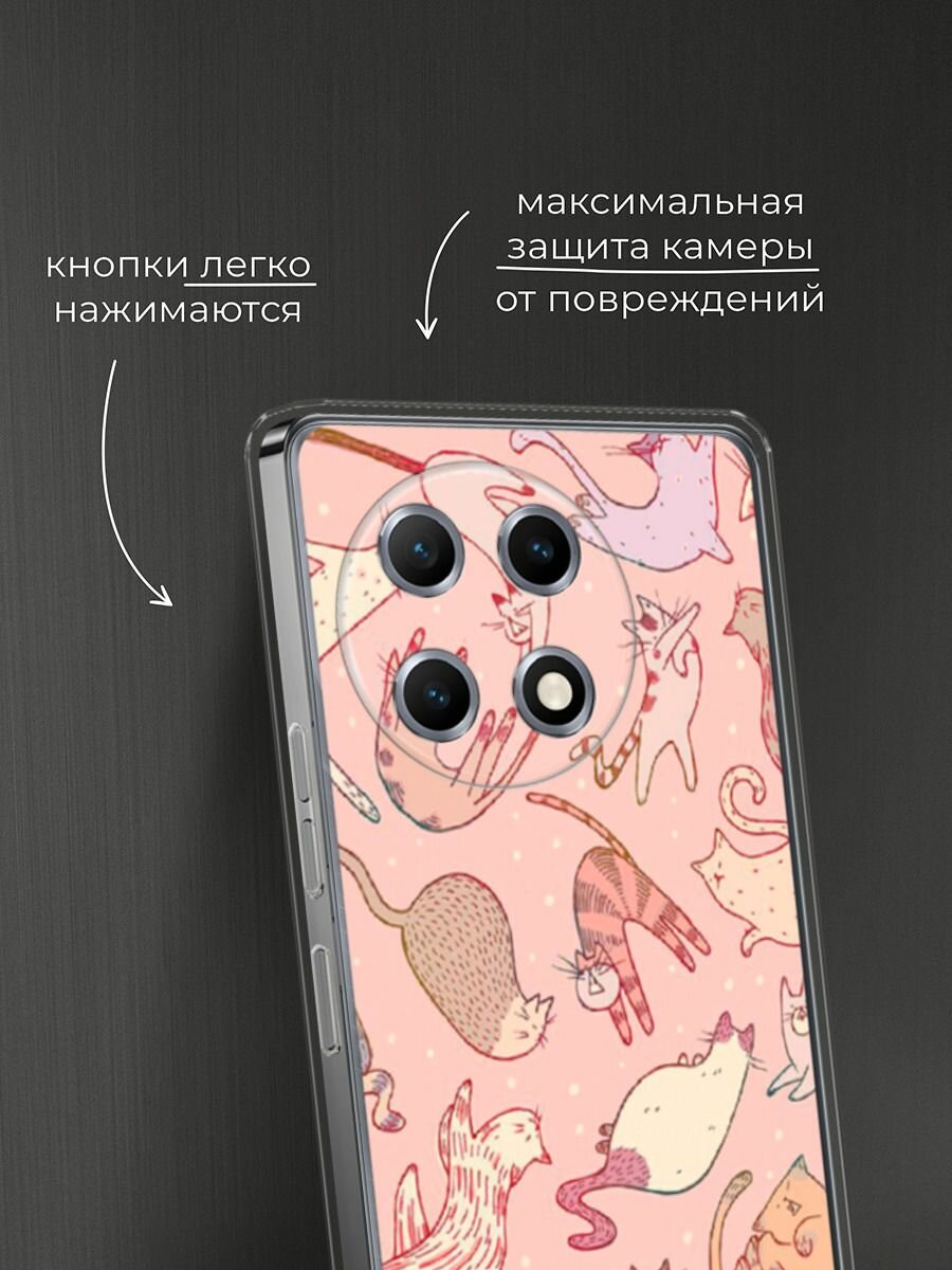 Чехол на Tecno Camon 30S / Текно Камон 30S с принтом "Розовое счастье" — фото 1