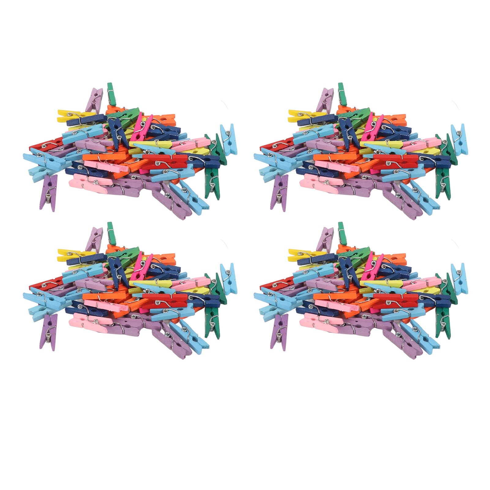 200 деревянных прищепок для белья с разноцветным покрытием, экологически чистые, для рукоделия и демонстрации фотографий.