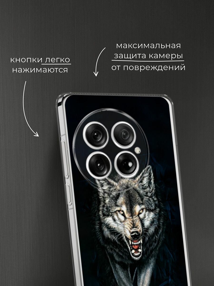 Чехол на OnePlus 13 / Ван Плас 13 с принтом "Злобный волк из ночи" — фото 1