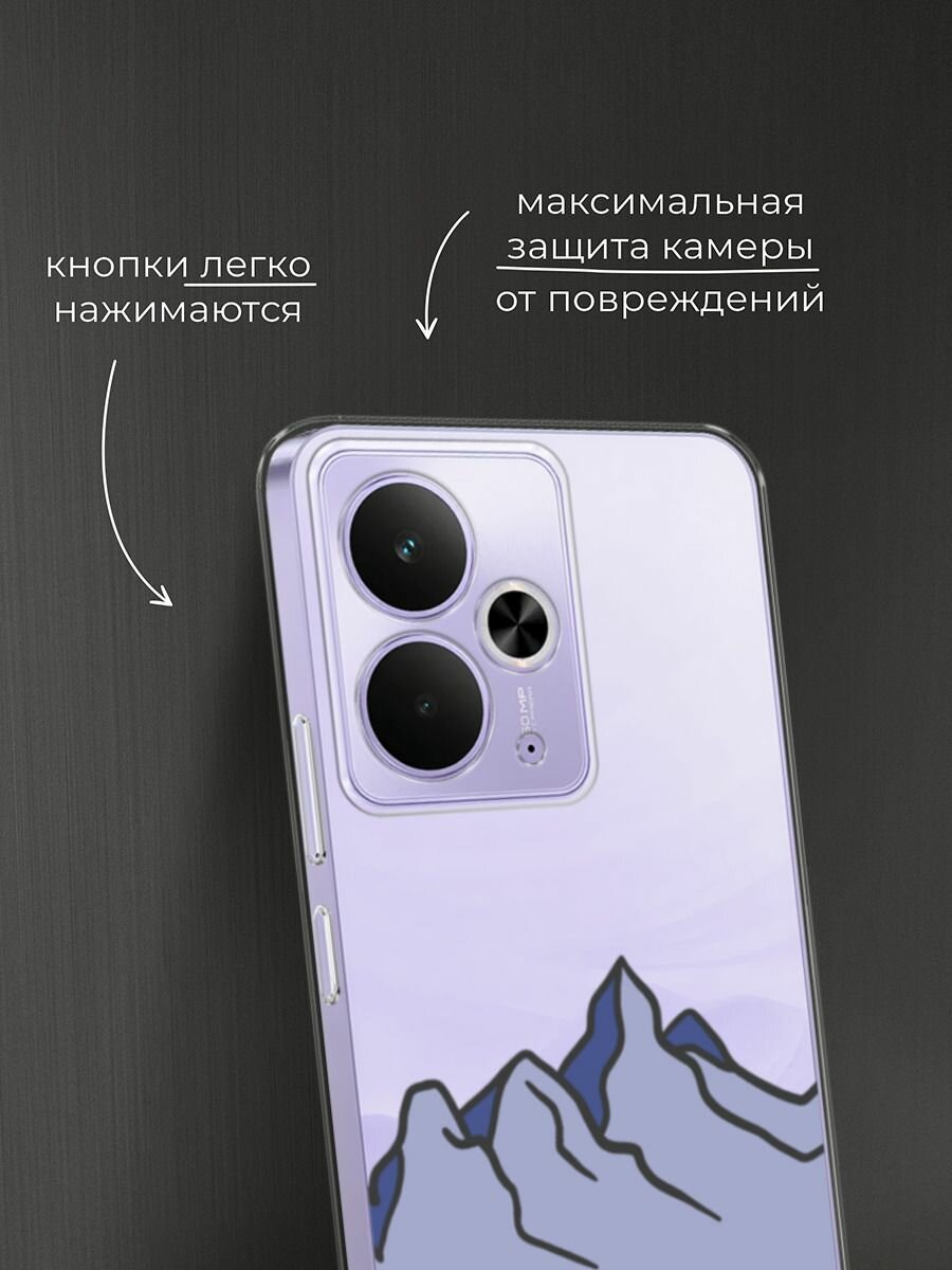 Чехол на Realme 14T / Реалми 14Т с принтом "Гора", прозрачный — фото 1