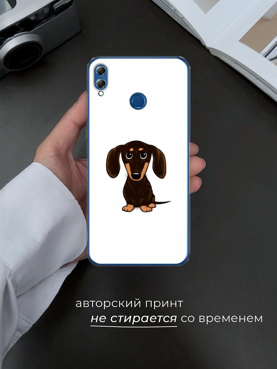 Силиконовый чехол на Honor 8X / Хонор 8Х с принтом "Маленькая такса" — фото 1