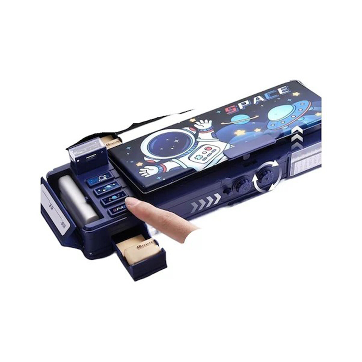 Многофункциональный пенал для мальчиков, пенал с кодовым замком, ящик для игрушек для школьников Космическое приключение