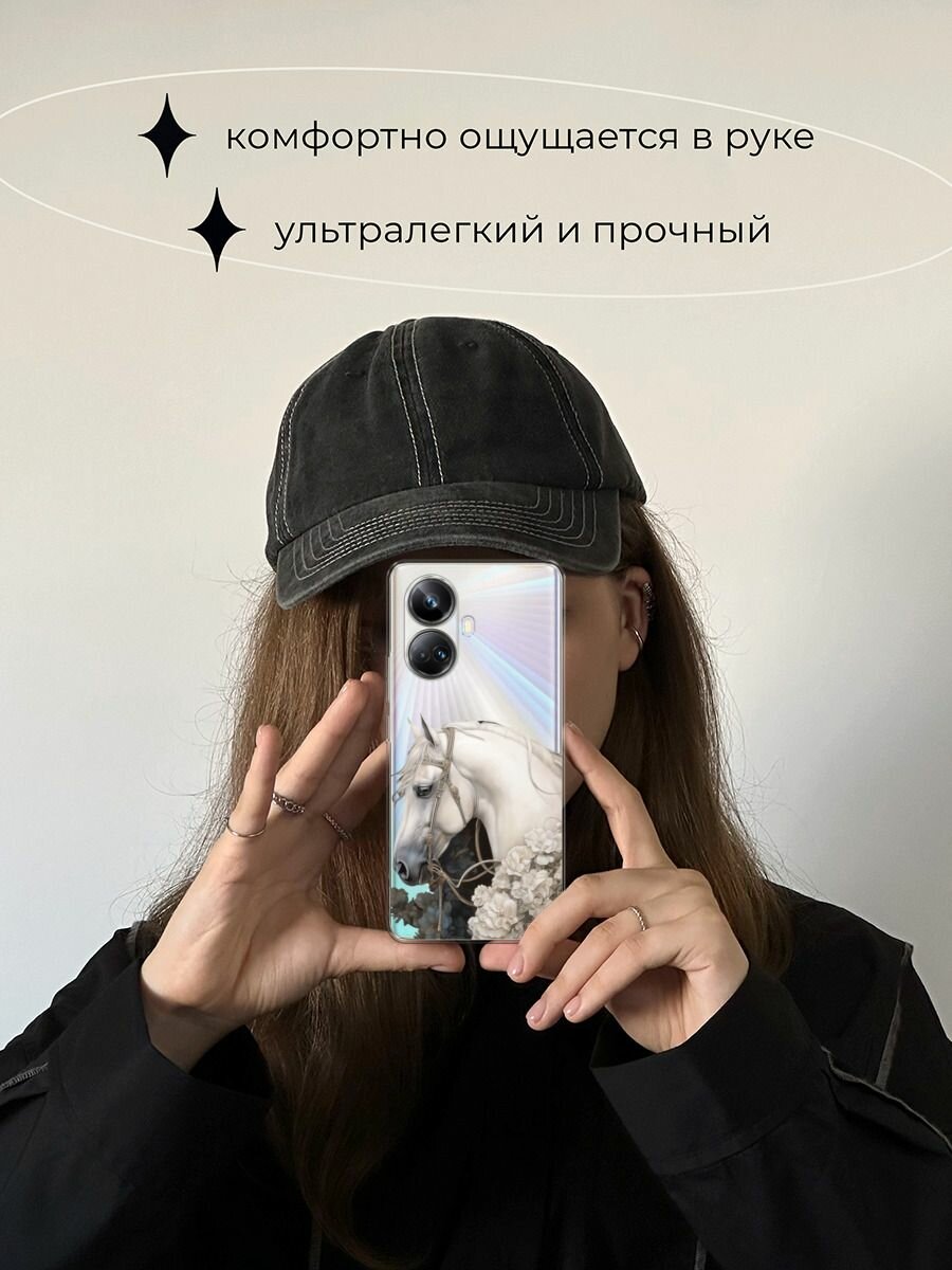 Чехол на Realme 10 Pro+ / Реалми 10 Про+ с принтом "Благородный конь 3" — фото 1
