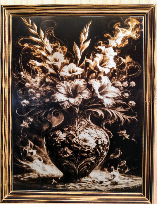 Постер в баню Выжжен на дереве Размер 30 х 40 см