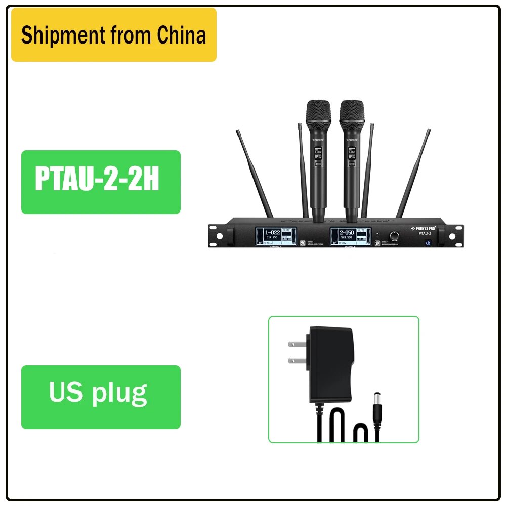 Беспроводная микрофонная система Phenyx Pro PTAU-2 True Diversity, Ship from China