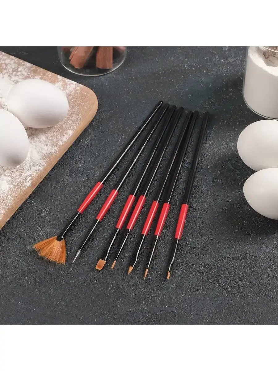 Набор кондитерских кисточек для декорирования 7 шт