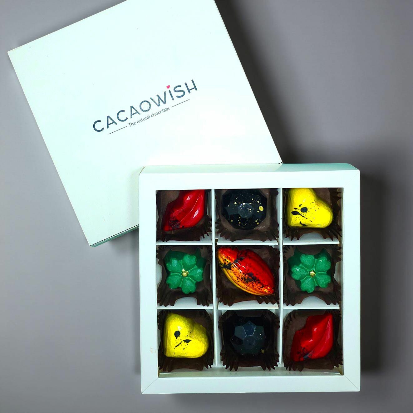 CACAOWISH/Шоколадные конфеты ассорти ручной работы в подарочной коробке