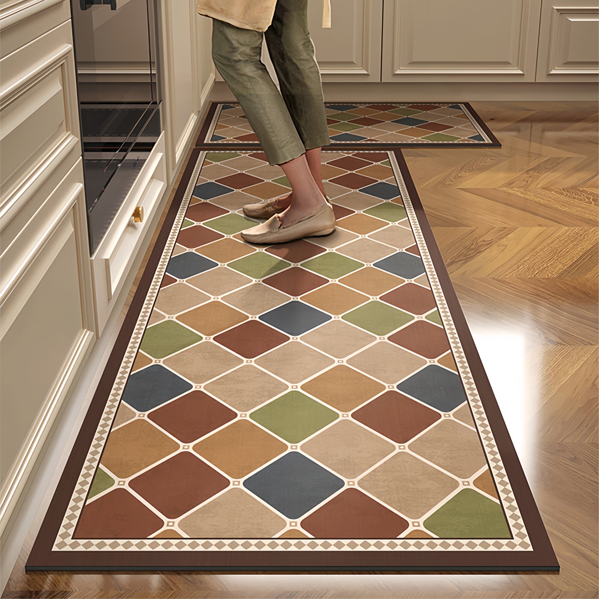 Персонализированный винтажный кухонный коврик, водонепроницаемый и маслостойкий ковер.50*80 см